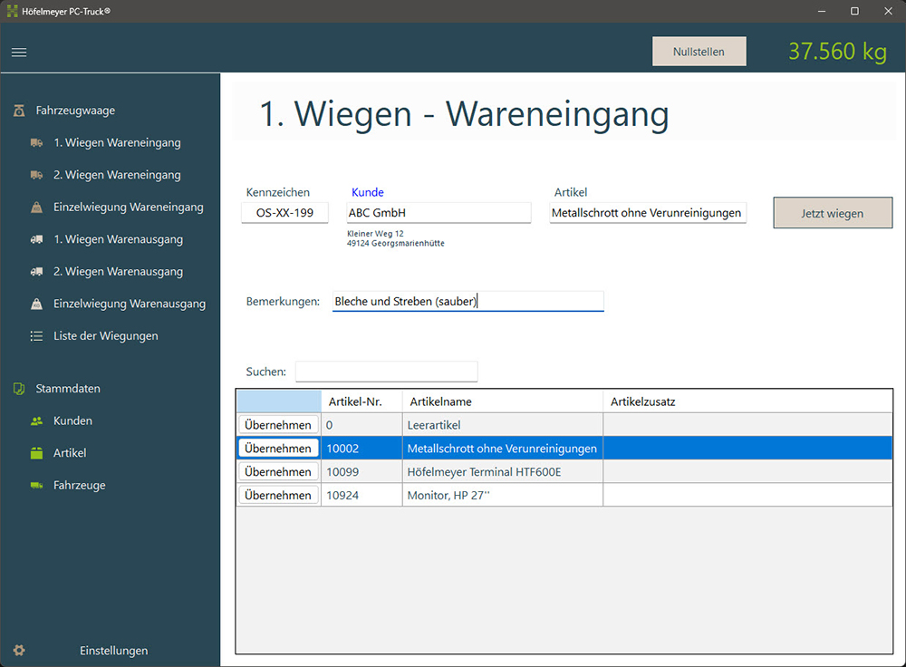 Truck scale software | Höfelmeyer Waagen